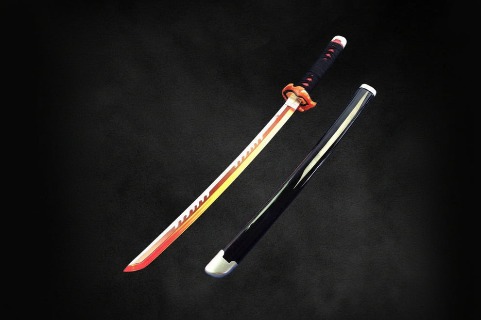 Demon Slayer Tanjiro Fire Blade Red LED Katana 104cm – The Indian Book ...
